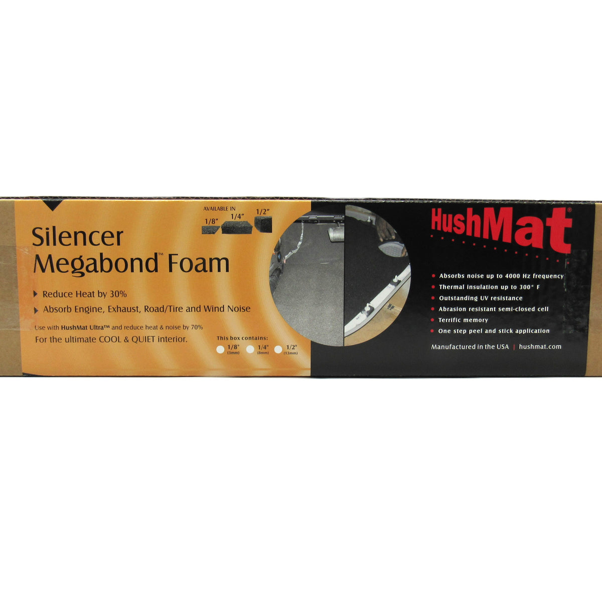 HushMat Silencer Megabond 1/8" Thick Sound Deadening & Thermal Insulat ...